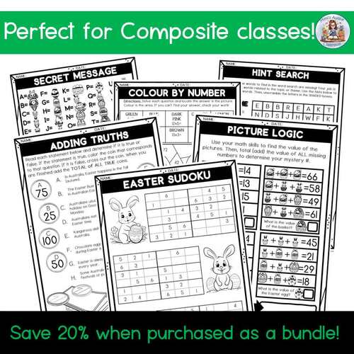 Australian-Themed Easter Bundle – Festive Literacy & Math's Fun for ...