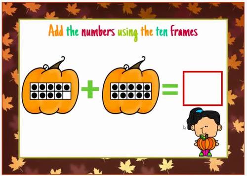 Fall Math Ten Frames Addition To 20 Boom Cards 1st Grade Math | TPT
