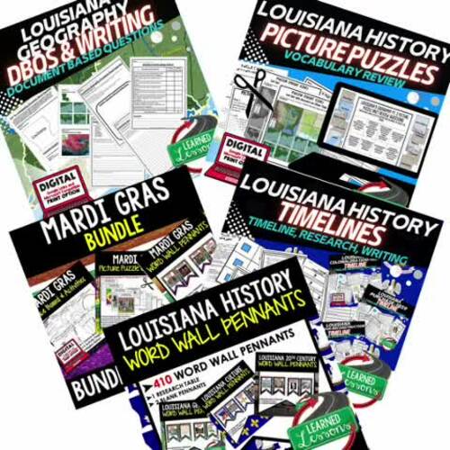 LOUISIANA HISTORY ACTIVITIES MEGA BUNDLE Louisiana History Curriculum