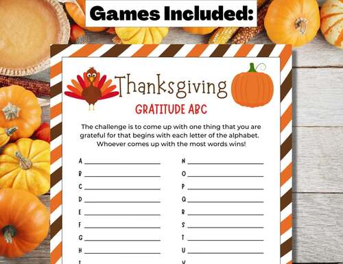 Thanksgiving Games | Friendsgiving Games | Thanksgiving Game Bundle