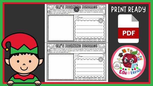 Elf On The Shelf Writing Journal Ideas | Emergent Reader | Christmas ...