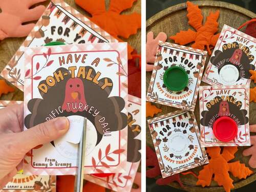 Turkey Day Play-Doh Card | Kids Table, Canva Template Thanksgiving ...