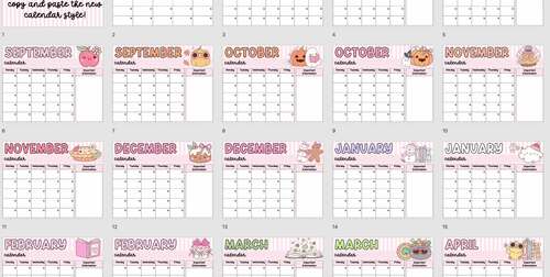 Pink Editable PowerPoint Calendars by Magical Kinders | TPT