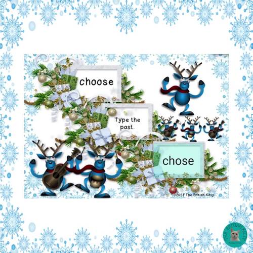Christmas Dancing Reindeer Past Tense Irregular Verbs Winter Boom Cards™