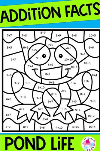 Spring Summer Color by Number Addition Worksheets - Color by Sums 1-10 ...