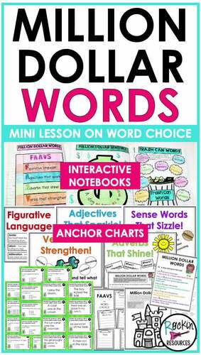 Word Choice Using Million Dollar Words, 4th Grade Writing, 5th Grade ...