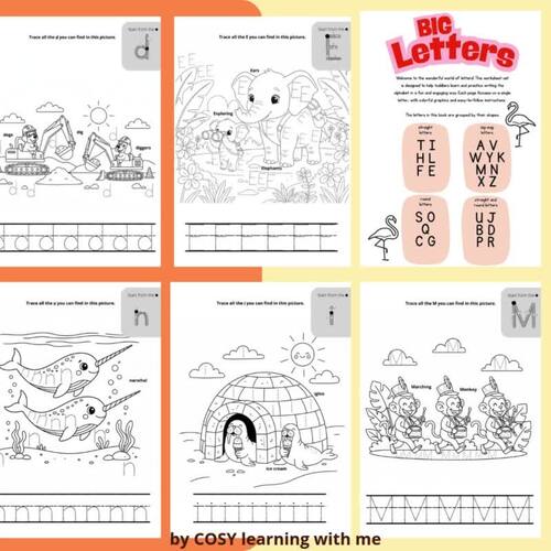 Preschool Alphabet Writing Kit, Uppercase Lowercase, Coloring Pages ...