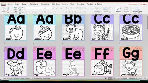 Alphabet Letter Picture Posters - Cards: Simple Print ( Ombre Pastel ...
