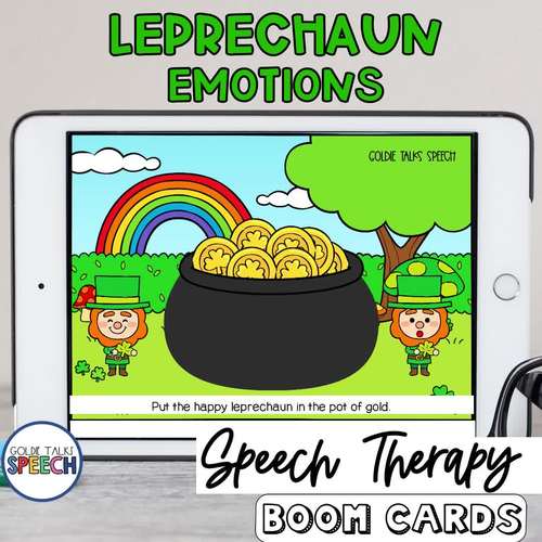 St. Patrick's Day Leprechaun Emotions Boom Cards | Speech Therapy