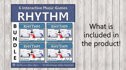 Winter Music Activities Interactive Rhythm Games Bundle {Build a Snowman}