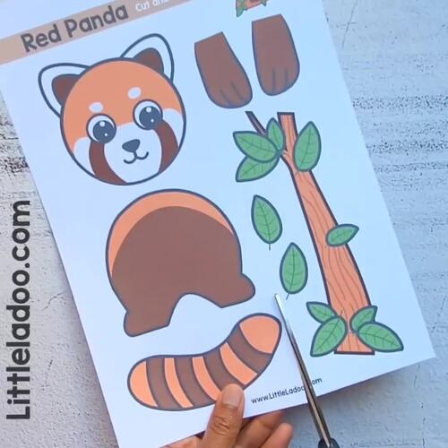 Red Panda Cut and Paste Craft for Kids by Little Ladoo | TPT