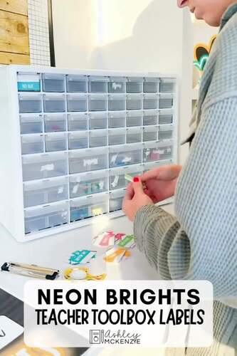 Neon Brights Classroom Decor | Teacher Toolbox Labels - Editable!