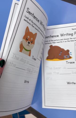 Color Word Sentences—Choose the Color, Trace, and Write! (20 Worksheets)