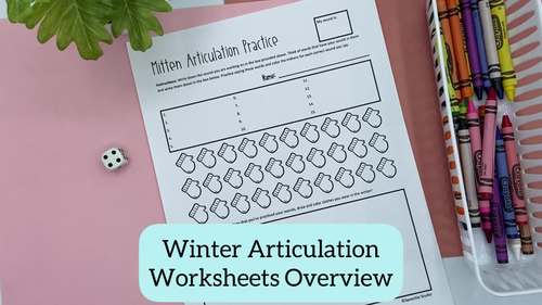 No Prep Winter Articulation Worksheets and Activities for Speech Therapy