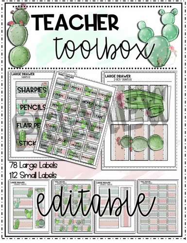 Teacher Toolbox - Cacti Themed by ALD Creations | TPT
