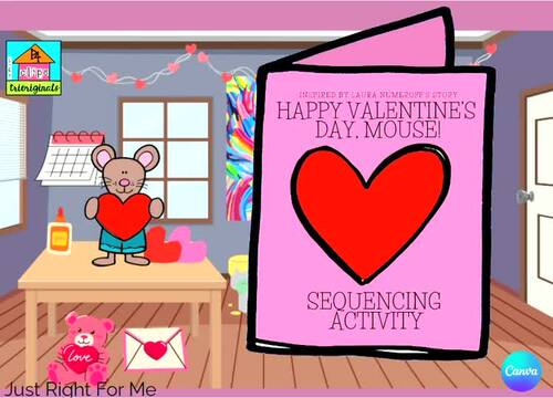 Happy Valentine's Day Mouse Sequencing Boom Cards by Just Right For Me