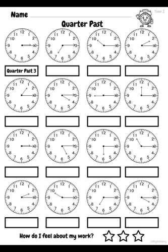 Telling the Time - Quarter Past/Quarter To by Digital Dory Downloads