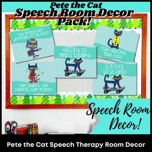Pete the Cat Speech Therapy Room Decor Pack by Love-to-Speak | TPT