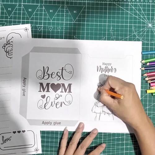 Mother's Day fill-in-the-blank letter with envelope by FlufflyShipShop