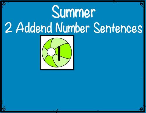 Summer Build 2 Addend 0-20 Addition & Subtraction Number Sentence