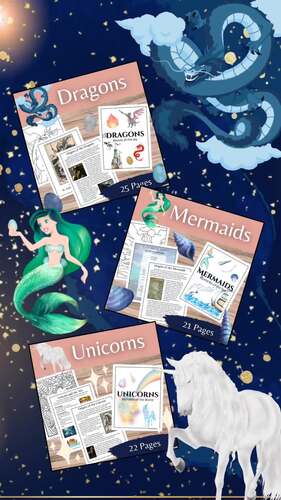 Mythical Creatures History, Creative Writing & Literature Study Unit BUNDLE
