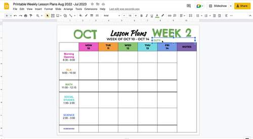 Printable Weekly Lesson Plans by MyTeacherGrams | TPT