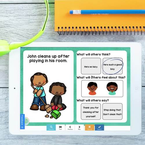 Think, Feel & Say | Taking Perspective Boom Cards™ by Little Beacon