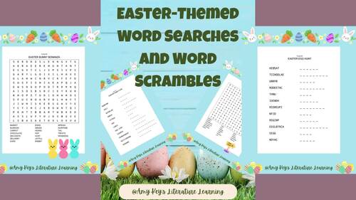 Easter Word Searches & Scrambles Puzzles Middle & High School No Prep 6-12