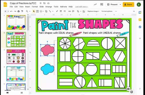Fractions Halves & Fourths - Digital Math Practice Activities - 1st ...
