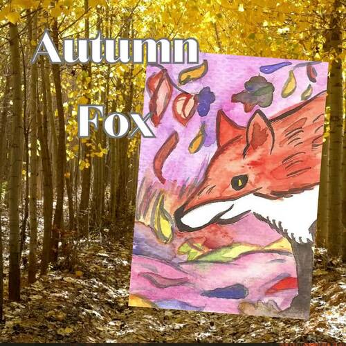Autumn Fox Watercolor Animal Fantasy Landscape Clip Art, Classroom Decor