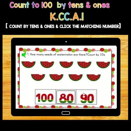 Counting by tens and ones 1 to 100 Math K.CC.A.1 BOOM CARDS™ | TPT