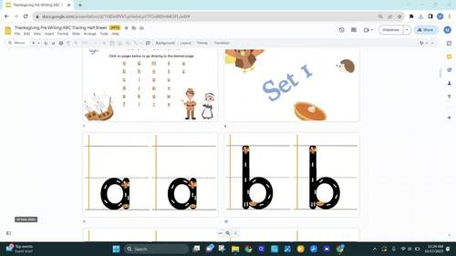 Alphabet Tracing for Thanksgiving Pre-Writing Letter Tracing Practice ...