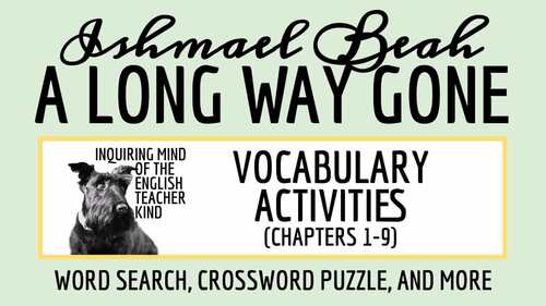 A Long Way Gone by Ishmael Beah Chapters 1 through 9 Vocabulary Games