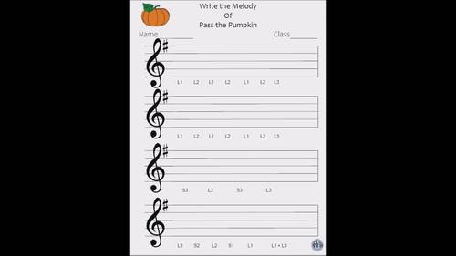 Notate Pass the Pumpkin by Rhonda Chalone Music | TPT