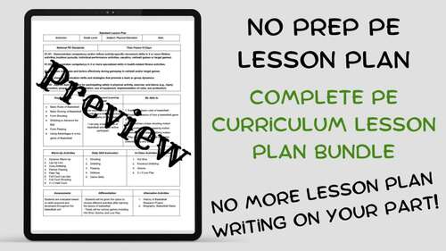 No Prep PE: Complete PE Curriculum Mega Lesson Plan Bundle Middle & High PE