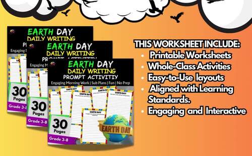 April Writing Prompt Earth Day Spring Activities 3rd,4th,5th,6th,7th ...