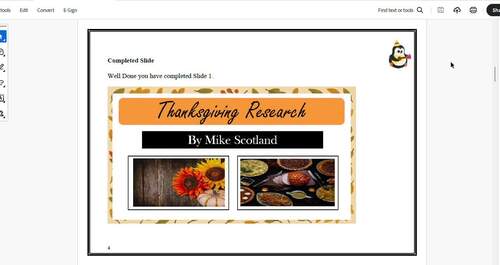Powerpoint 365 Thanksgiving Research Project, Template Provided, Google ...