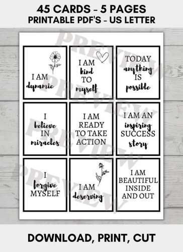 Positive Affirmation Cards | Words of Encouragement Cards by Jill E ...