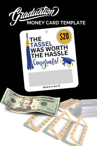 Editable Graduation Money Card | Money Card Holder | Class of 2025