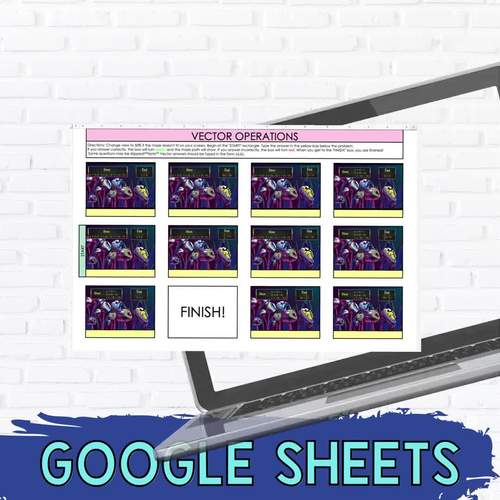 Vector Operations Maze Digital Activity with Google™ Sheets by Calculus4u