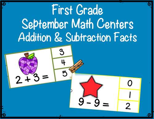 First Grade September Math Centers: Math Facts, Ten Frames, Number ...