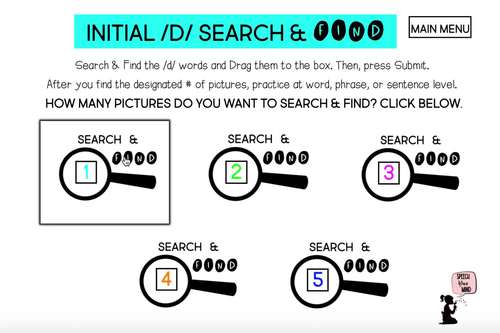 D Sound Articulation Boom Cards™ Search & Find Game by Speech Your Mind