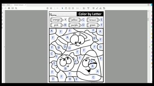 Halloween Color by Letter Activities for Kindergarten | Alphabet Practice