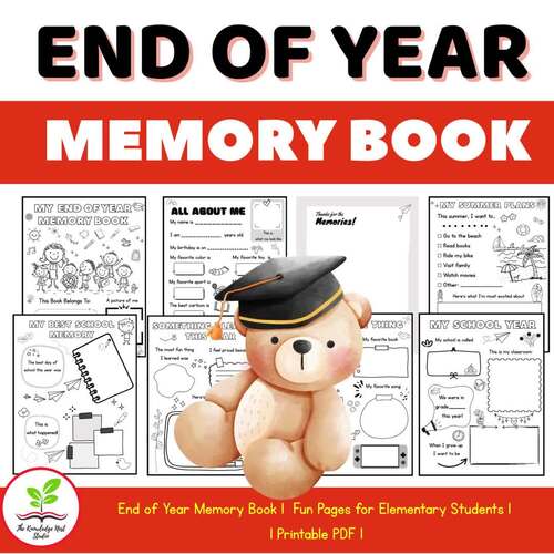 End of the Year Memory Book for Preschool, Kindergarten | Grades 1–3 ...