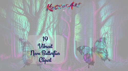 19 x Vibrant Neon Butterflies Clipart by Concept Clipart | TPT