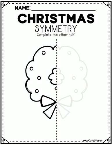 Christmas Symmetry For kids, Christmas Drawing Challenge For Early ...