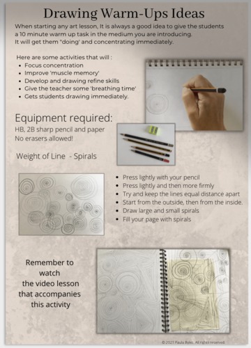 DRAWING WARM UP ACTIVITY by artbreak | TPT
