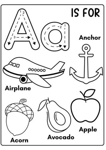 ABC Alphabet coloring pages, beginning sounds kindergarten alliteration ...