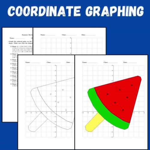 Back To School Activities | Mystery Pictures | Summer Coordinate graphing