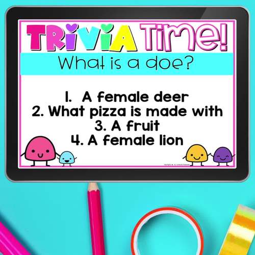 Morning Meeting Digital Games - Trivia - Digital Fun Friday Games